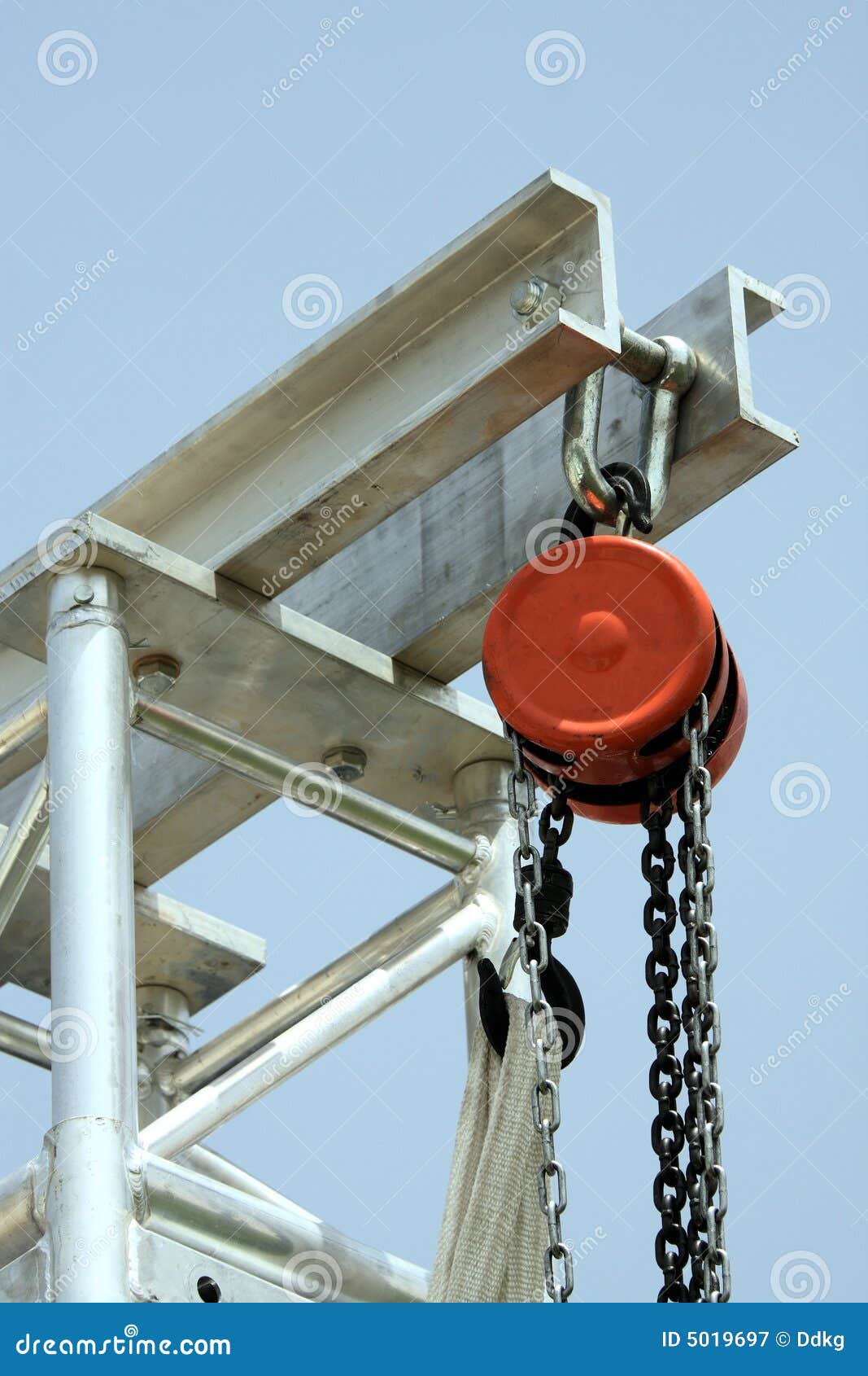 Red pulley stock image. Image of scaffolding, metal, hook - 5019697