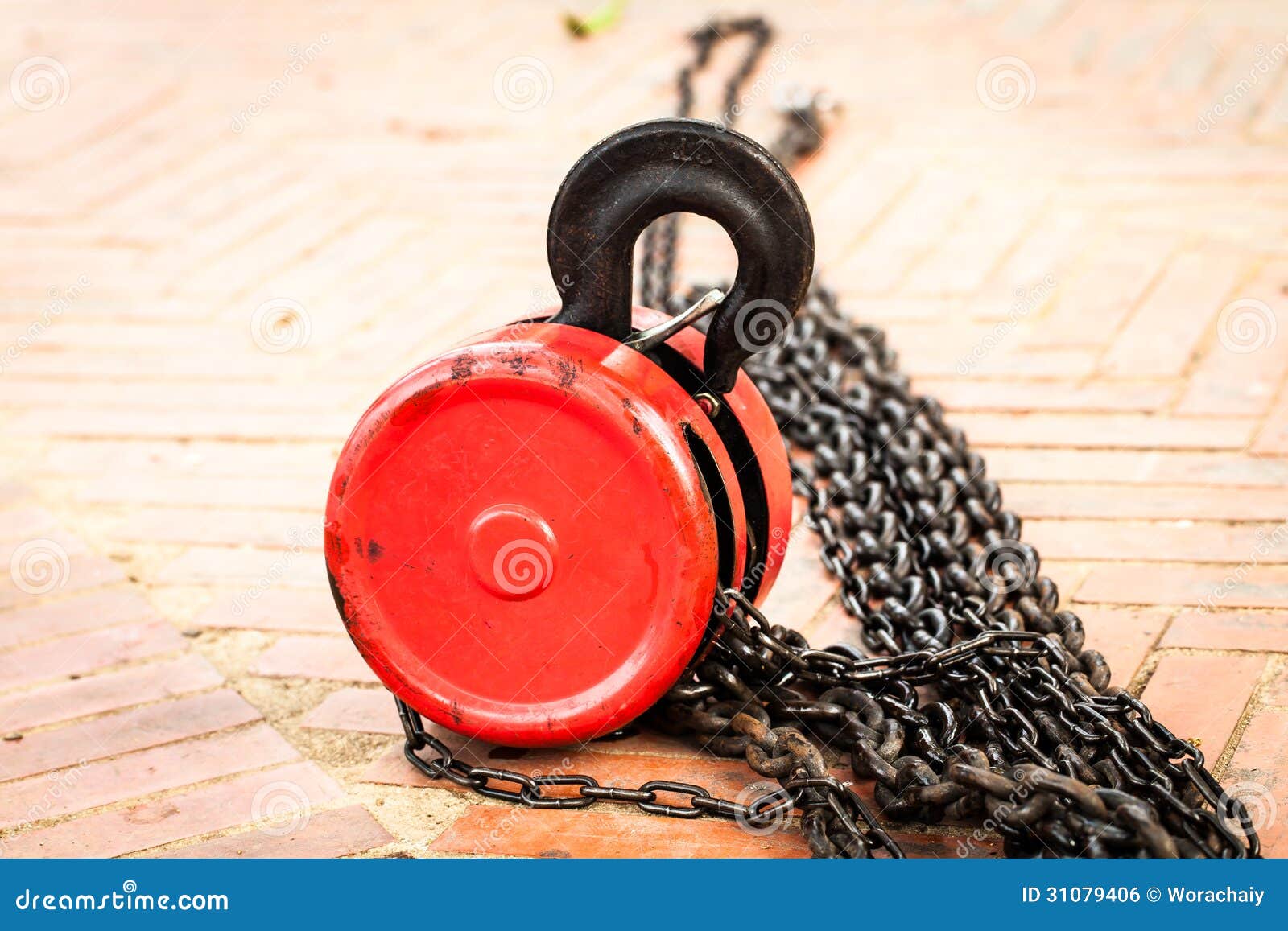 Red pulley stock photo. Image of nautical, strength, machine - 31079406