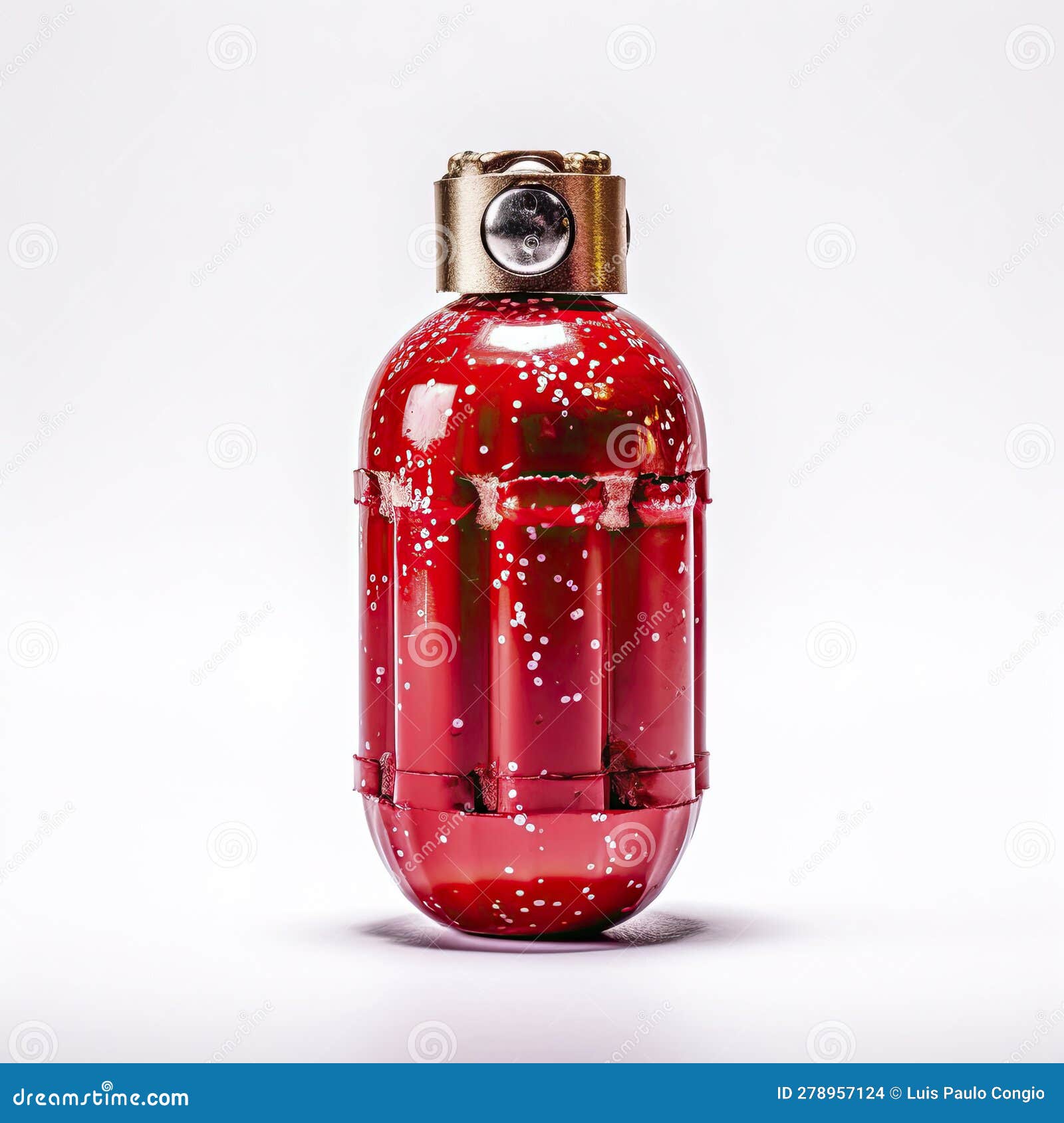 A red pump, cylinder stock photo. Illustration of technology - 278957124