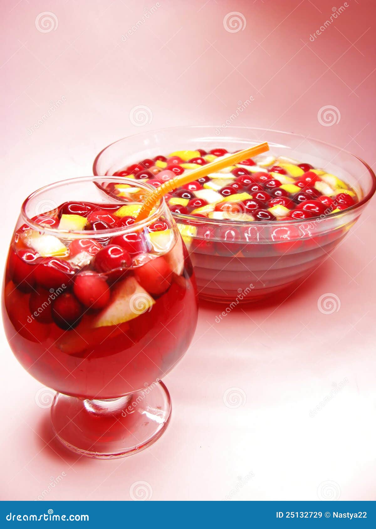 Red Punch Cocktail Drink with Fruit Stock Image - Image of cold, green ...