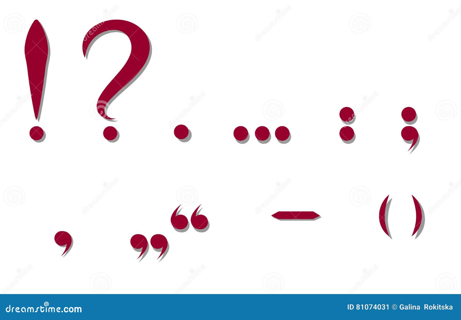 Red Punctuation Marks. Vector Illustration Stock Illustration ...