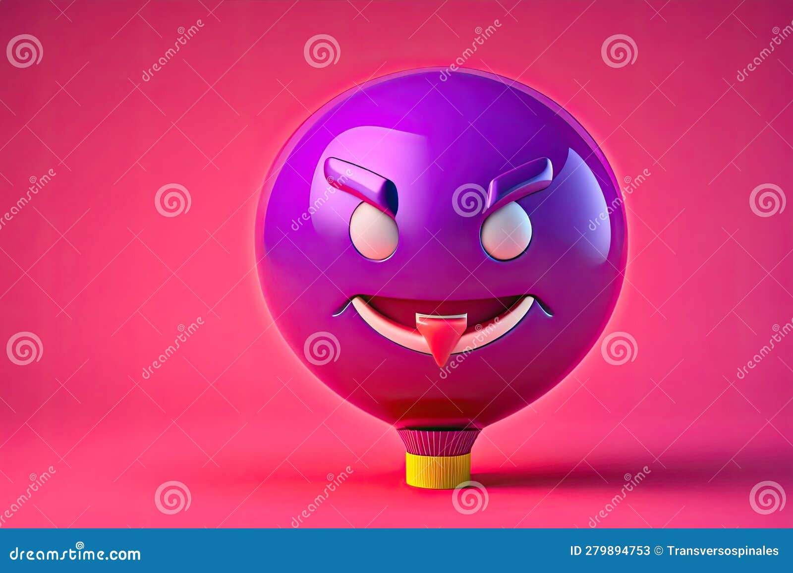 Red and Purple Balloon with Angry Face Generative AI Stock Image ...