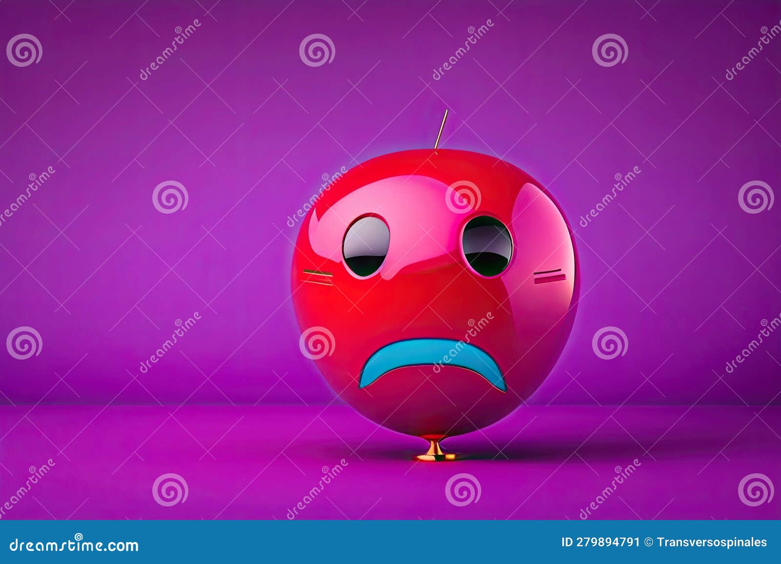 Red and Purple Balloon with Angry Face Generative AI Stock Image ...