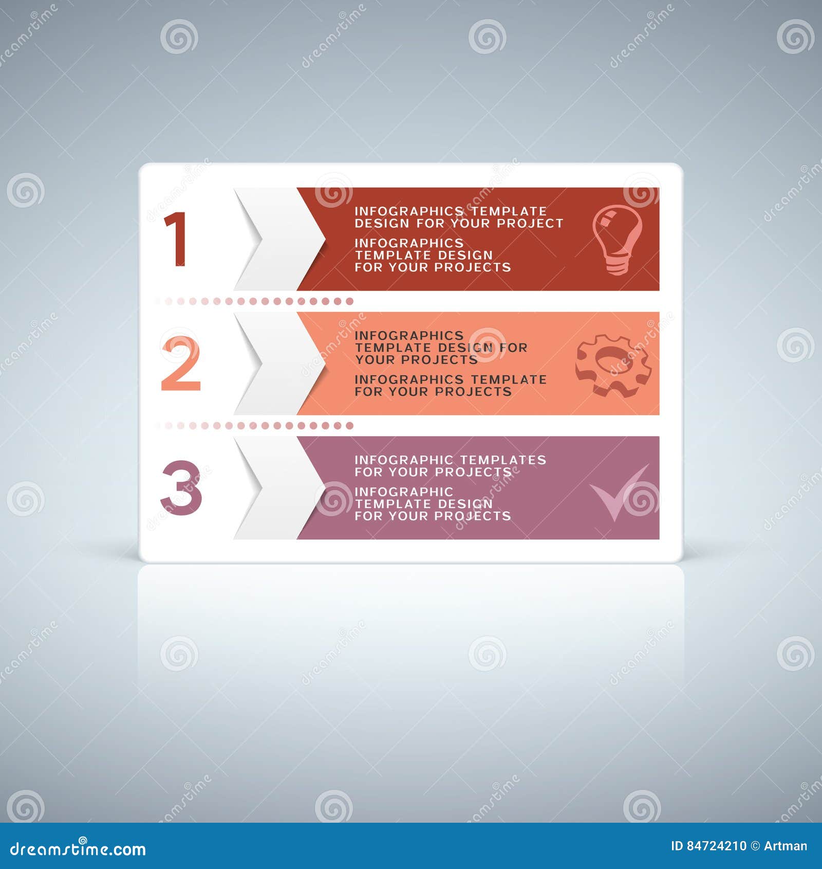 Red Purple Info-graphic Tab Design With Numbers Vector Illustration ...