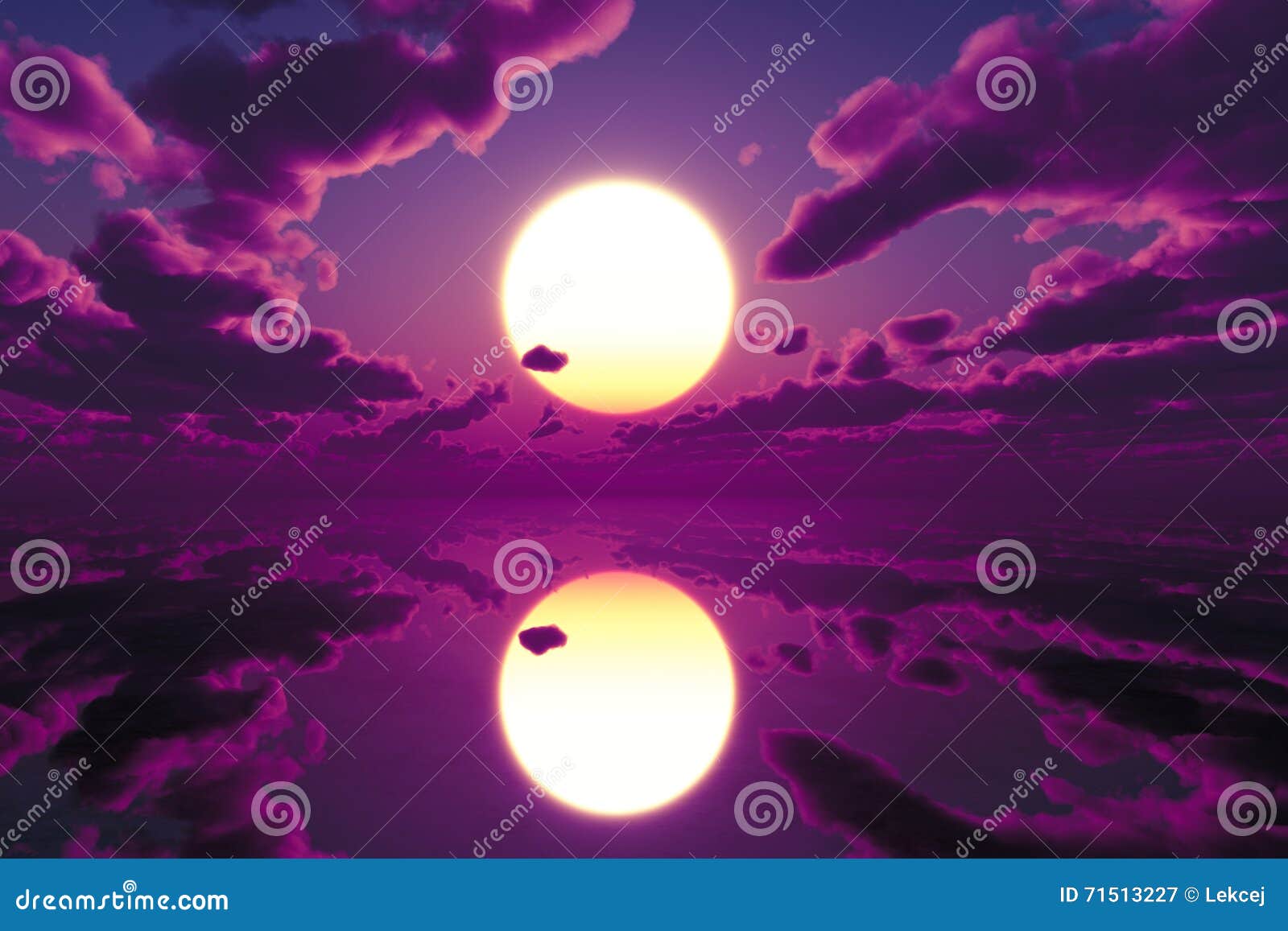 Red purple over sea stock illustration. Illustration of sunset - 71513227