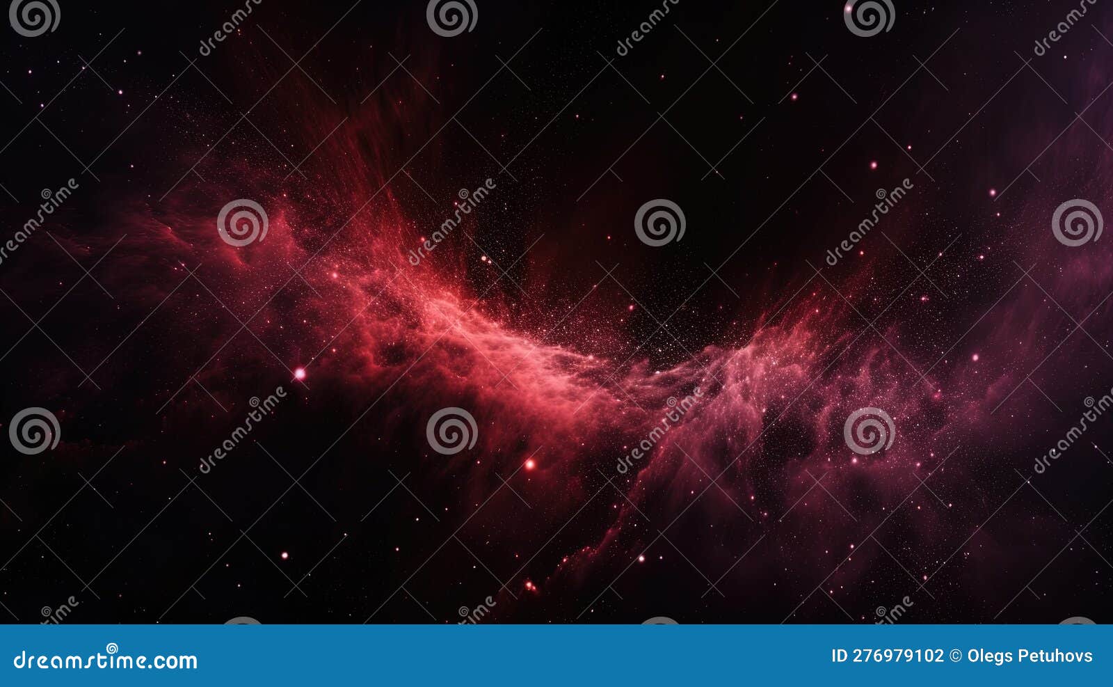 A Red and Purple Space Filled with Stars and Dust, with a Black ...