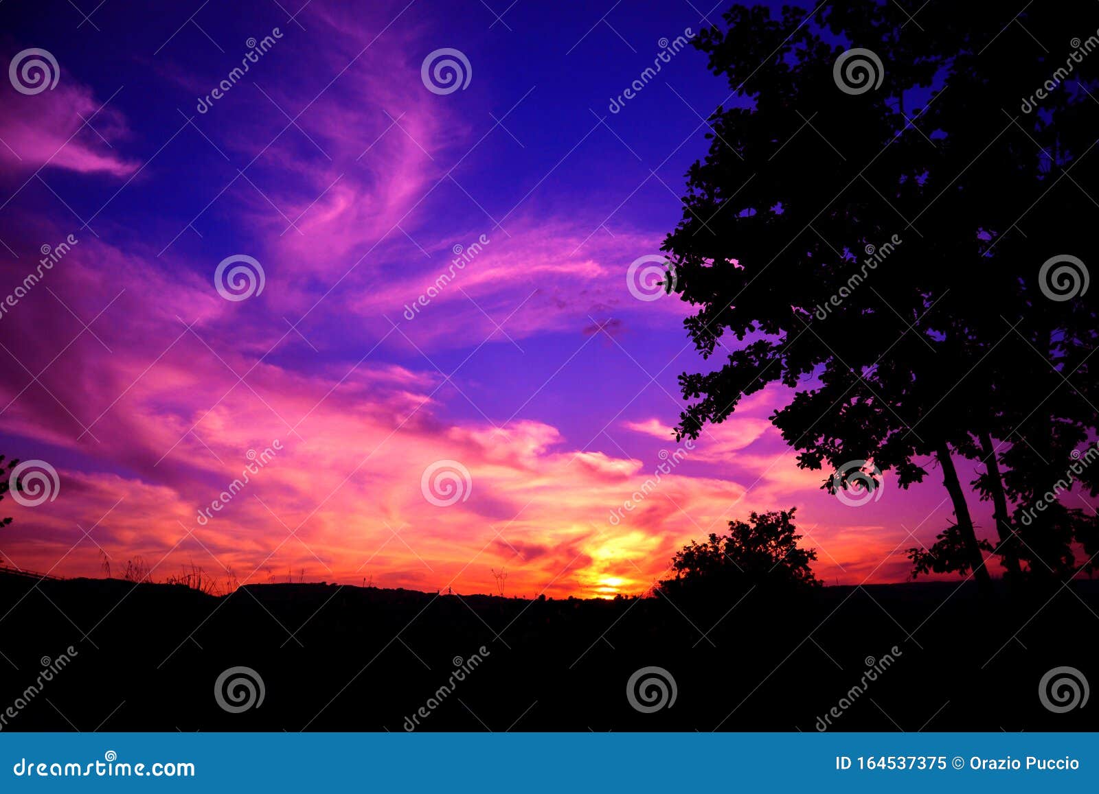 Red purple sunset stock image. Image of magical, color - 164537375
