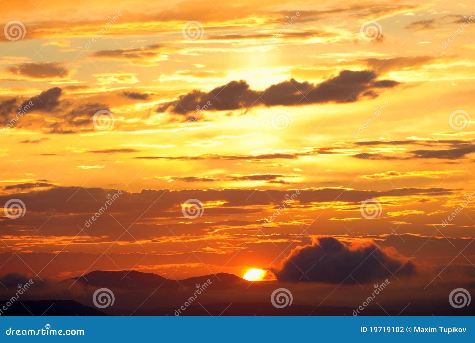 Red Purple Sunset in the Primorye Mountains Stock Photo - Image of dark ...