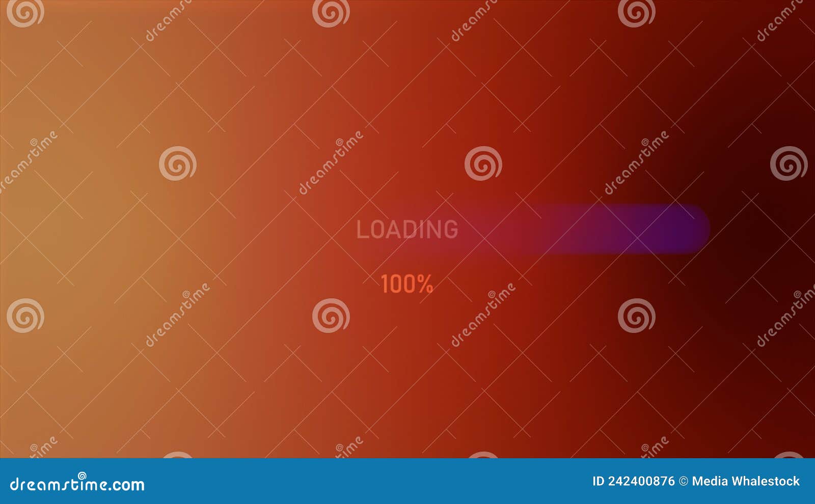 Red and Purple Wide Progress Stripe on Gradient Orange Screen. Motion ...