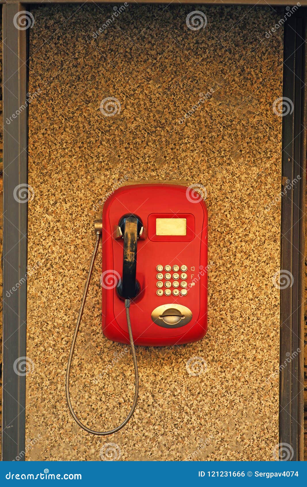 Red Push-button Public Payphone Stock Photo - Image of communicate ...