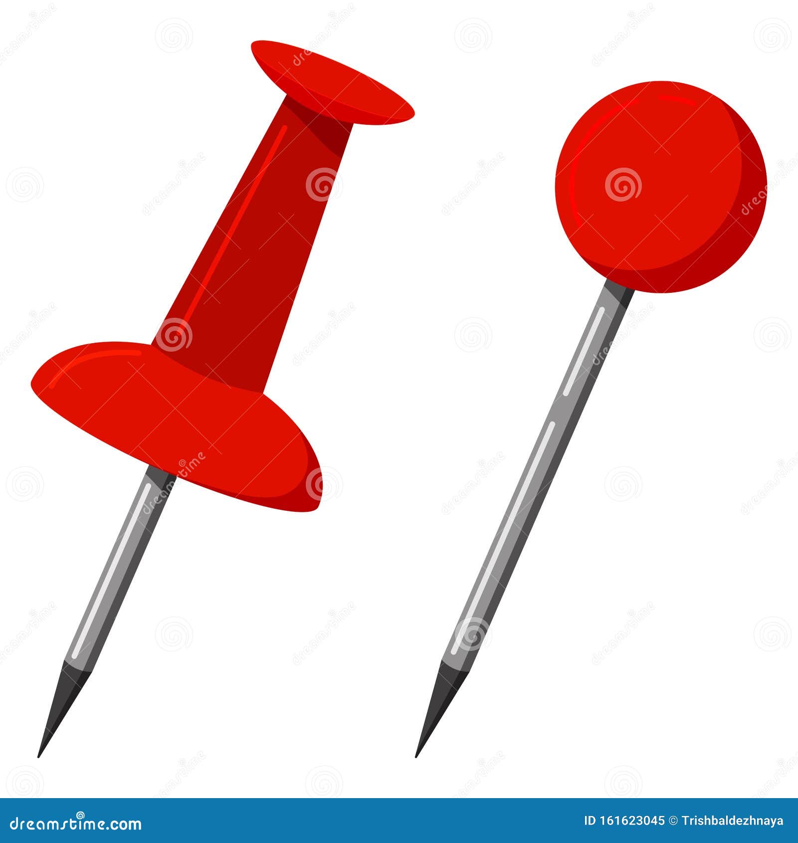 Red Push Office Map Pin Markers Icon Set Isolated On White Background ...