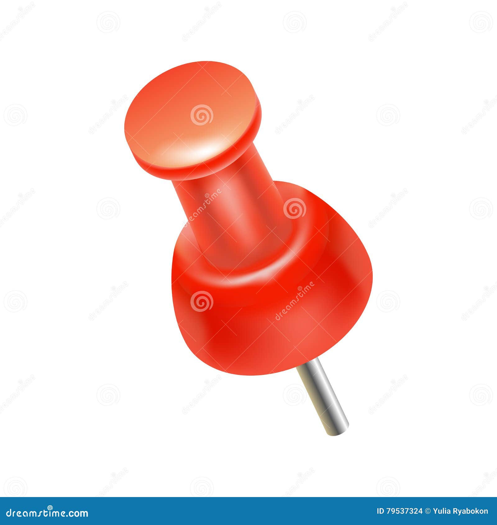 Red Push Pin Icon, Realistic Style Stock Vector - Illustration of ...