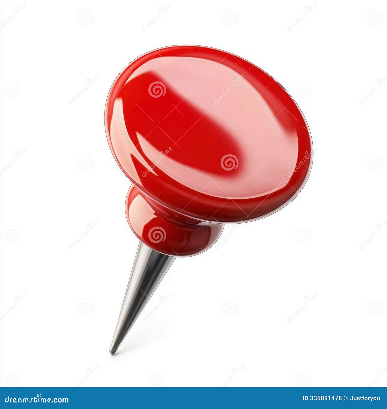 Red Push Pin Isolated on White Background Stock Illustration ...