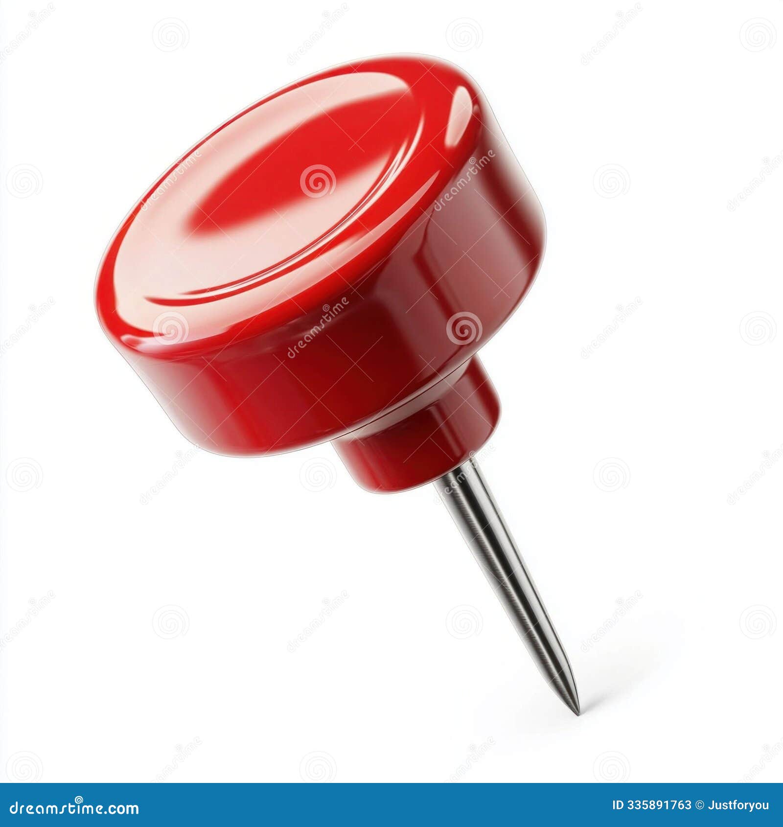 Red Push Pin Isolated on White Background Stock Illustration ...