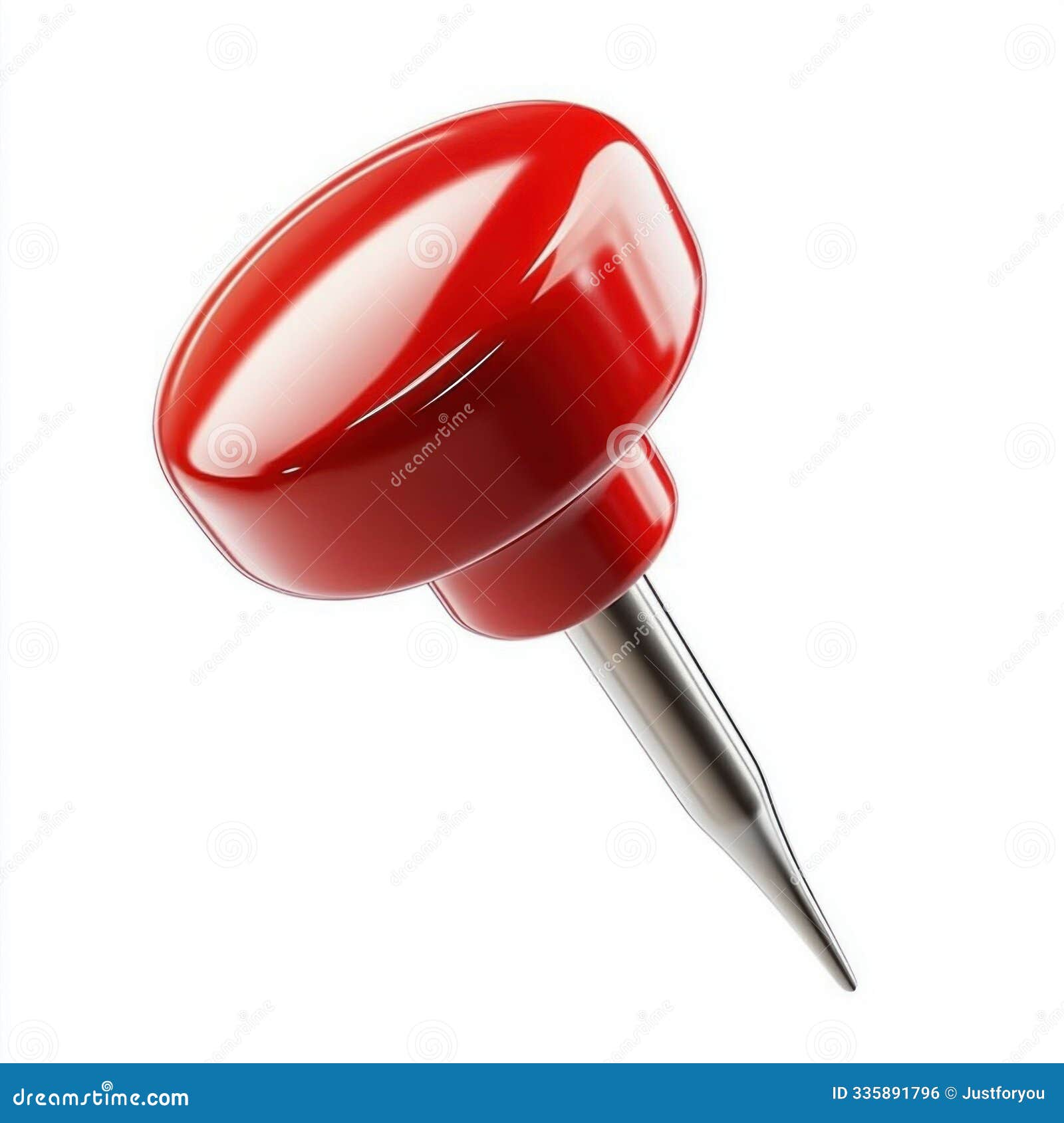 Red Push Pin Isolated on White Background Stock Illustration ...