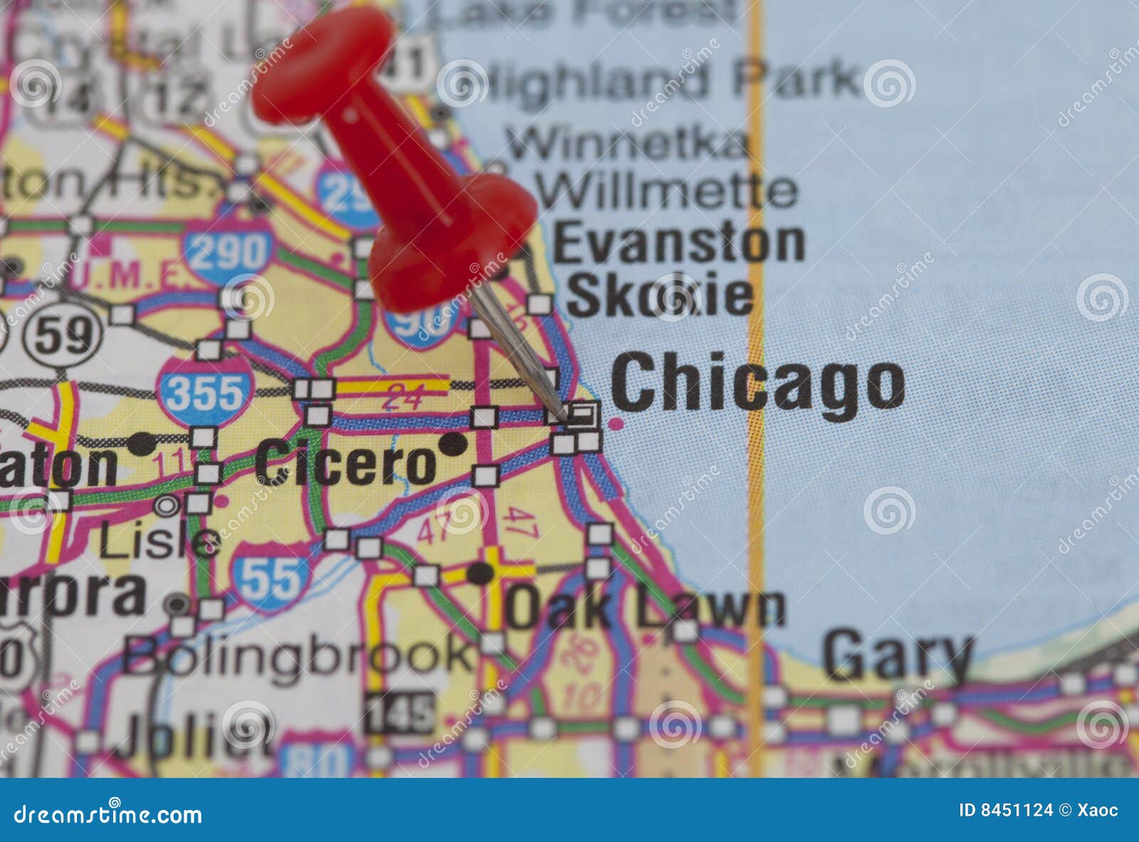 Red Push Pin Pointing on Chicago Stock Photo - Image of location ... Red Push Pin Pointing on Chicago Stock Photo - Image of location ...