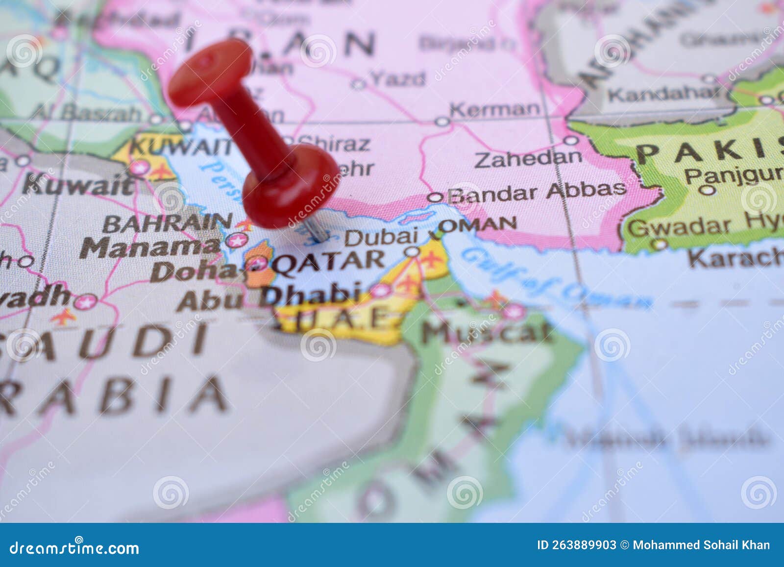 Red Push Pin Pointing Dubai on Location of World Map Close-Up View ... Red Push Pin Pointing Dubai on Location of World Map Close-Up View ...