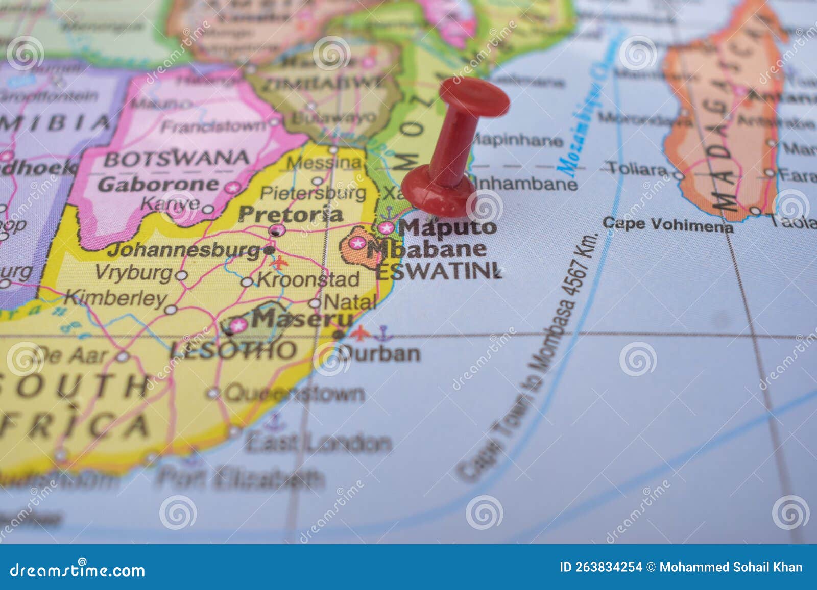 Red Push Pin Pointing Maputo on Location of World Map Close-Up View ... Red Push Pin Pointing Maputo on Location of World Map Close-Up View ...