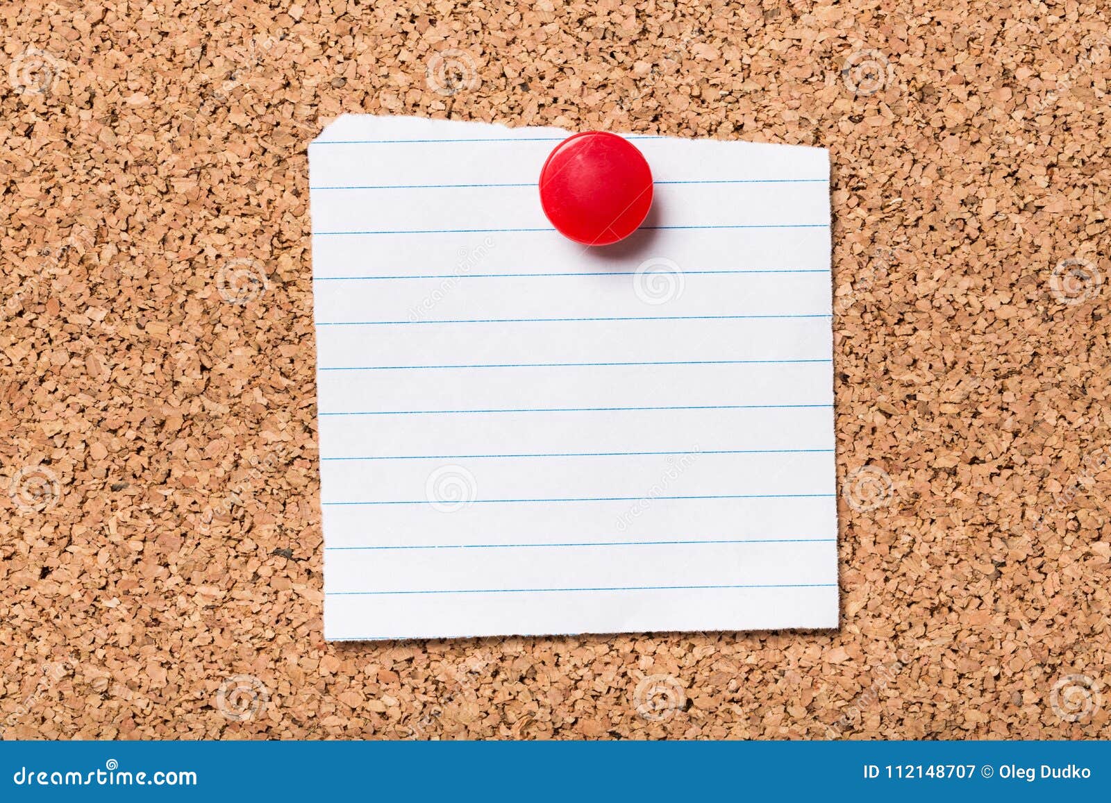 Red Pushpin with Paper, Close-up View Stock Image - Image of concepts ...