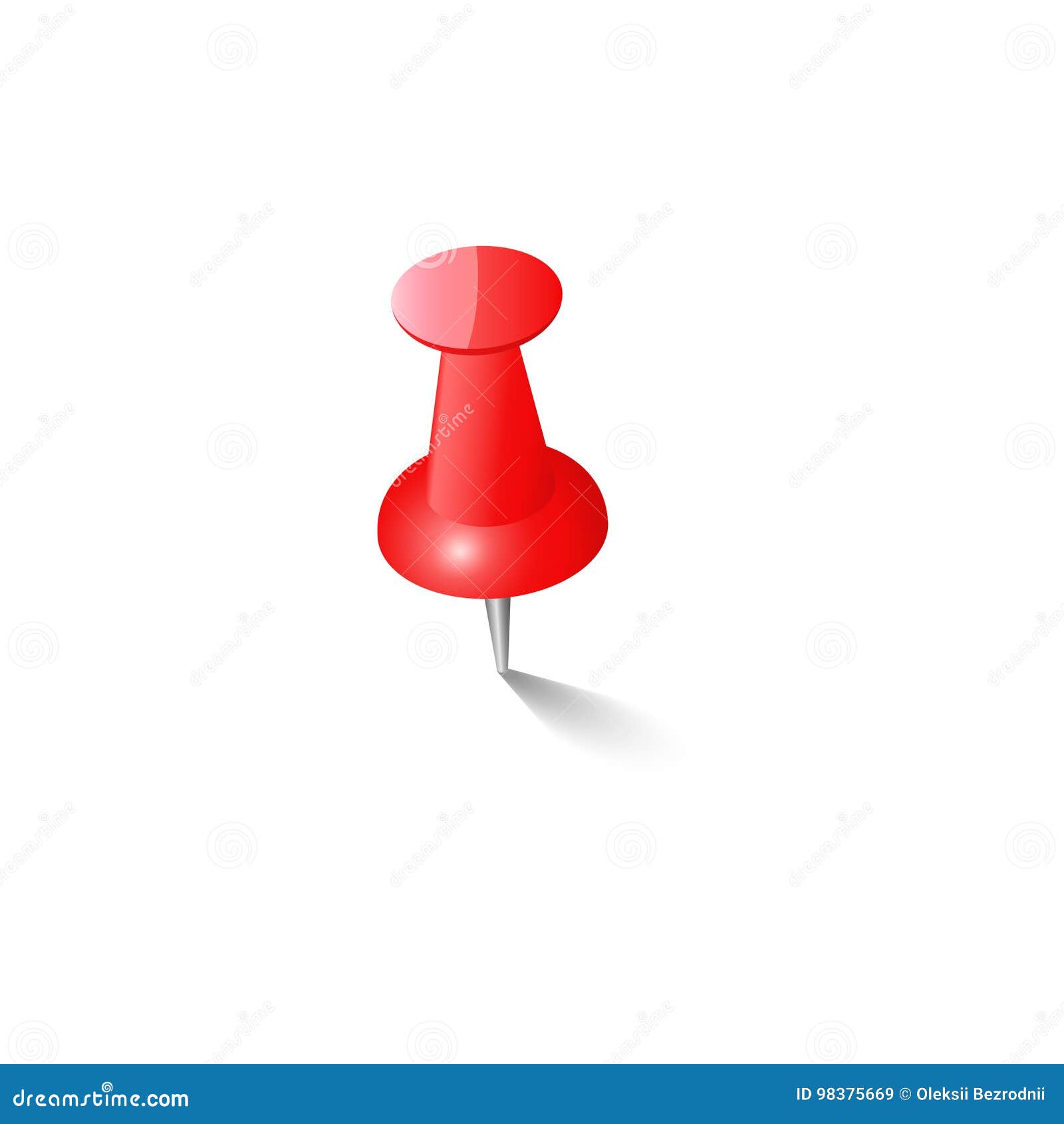 Red Push Pin Thumbtack Top View Stock Vector - Illustration of ...