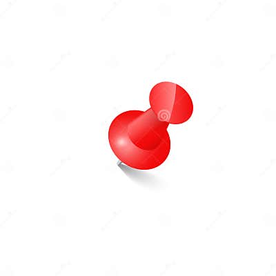 Red Push Pin Thumbtack Top View Stock Vector - Illustration of ...