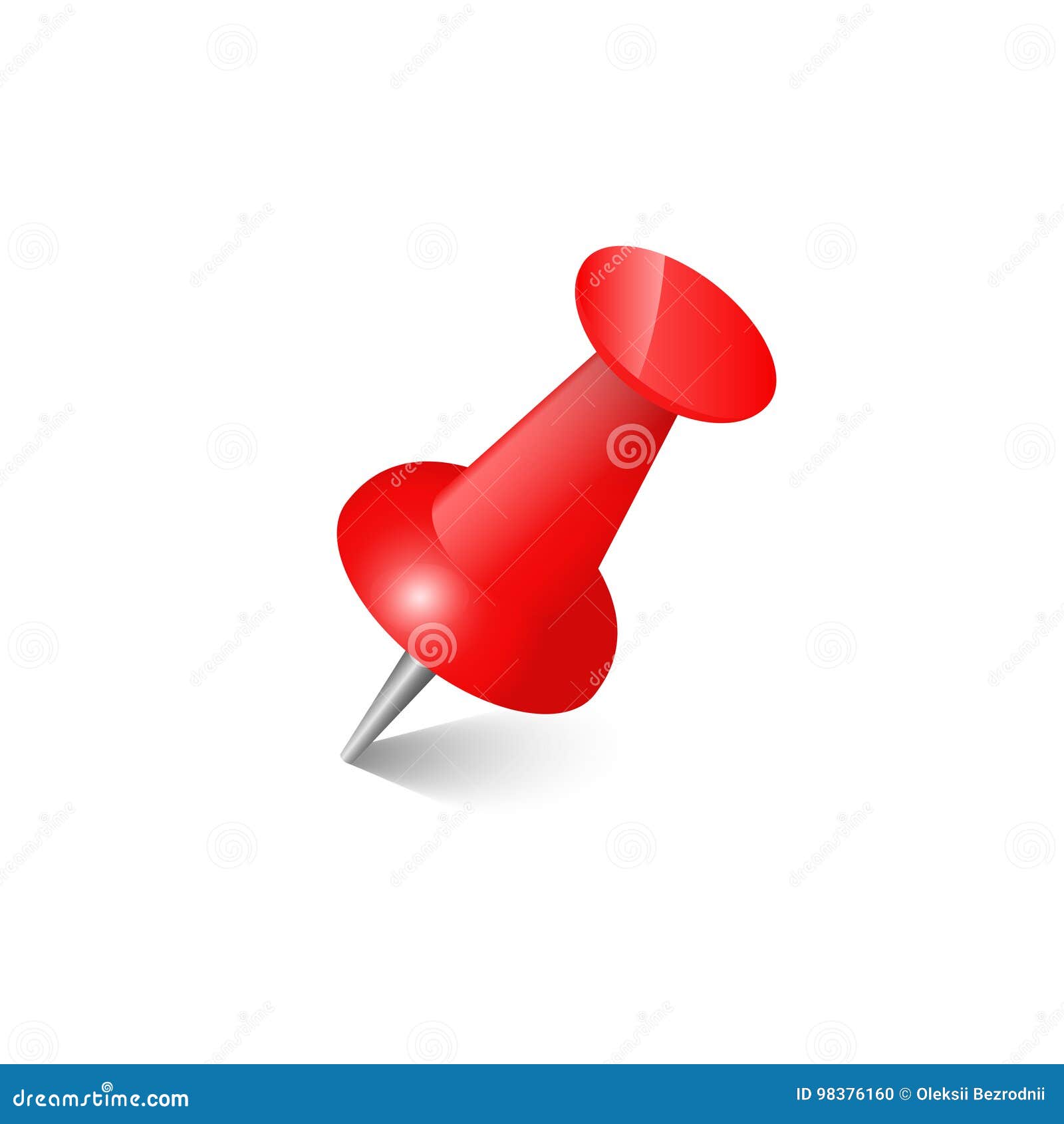 Red Push Pin Thumbtack Top View Stock Vector - Illustration of drawing ...