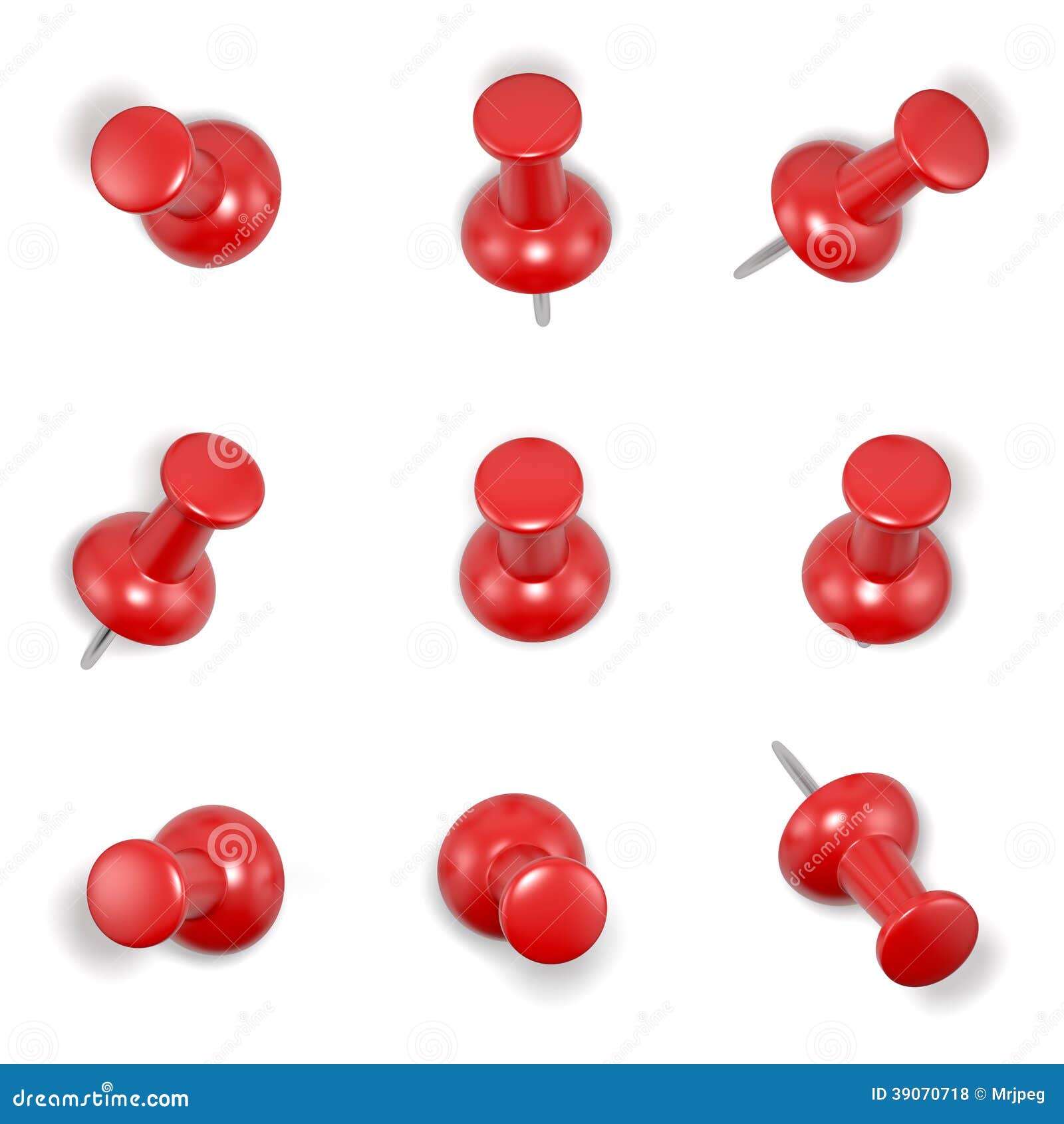 Red Push Pins stock illustration. Illustration of push - 39070718