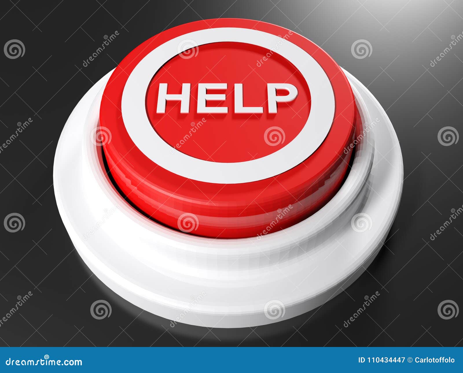 Red Pushbutton for HELP - 3D Rendering Stock Illustration ...
