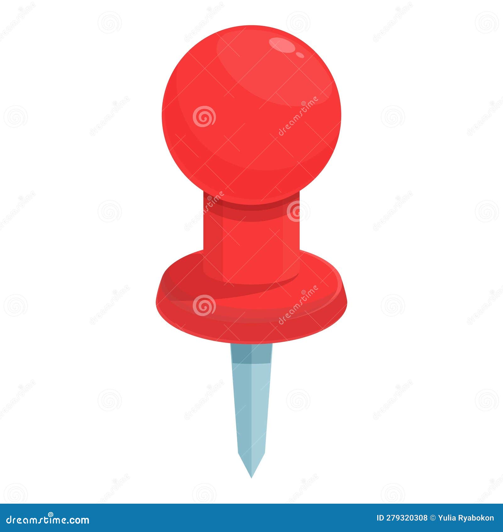 Red Pushpin Icon Cartoon Vector. Paper Button Stock Vector ...