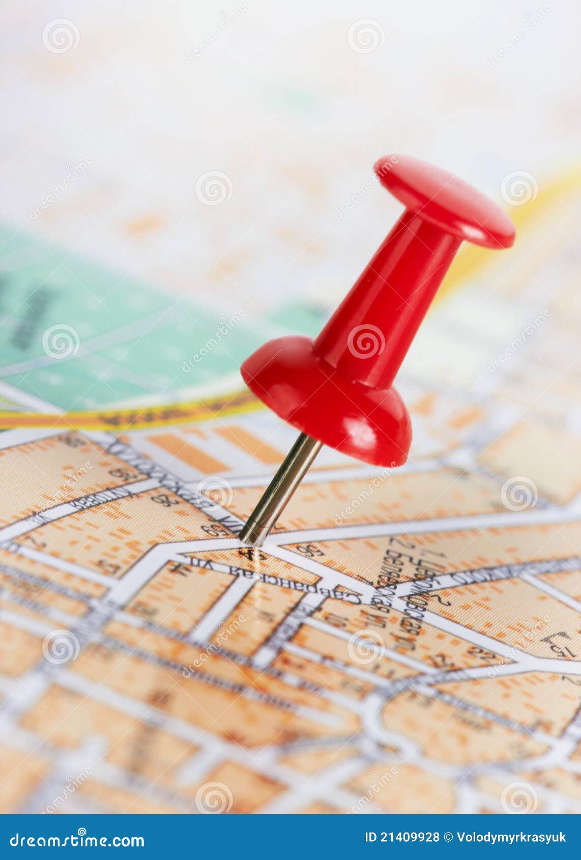 Red Pushpin On A Map Stock Photography | CartoonDealer.com #21409928