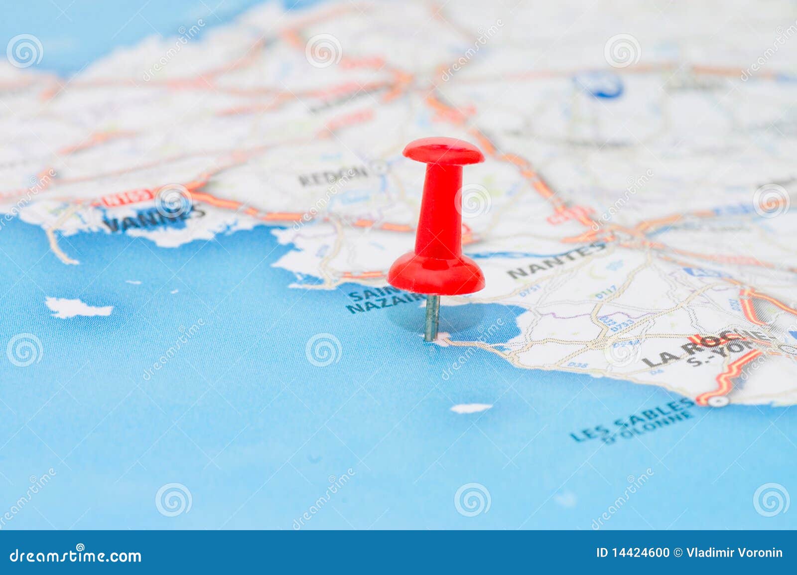 Red Pushpin Marking a Location Stock Photo - Image of city, macro: 14424600