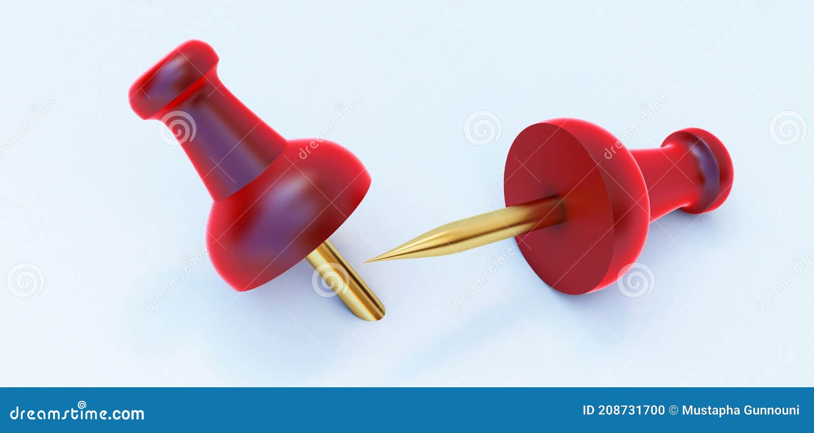 Red Pushpin Realistic 3d Push Pins Pinned in Different Angles Isolated ...
