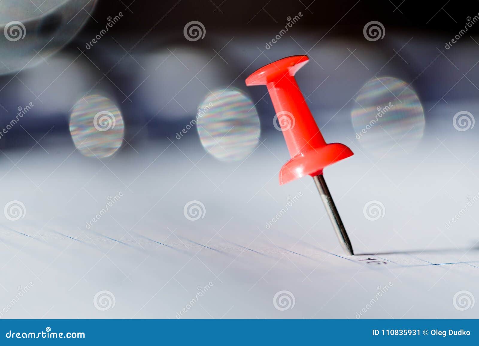 Red Pushpin with Shadow, Close-up View Stock Image - Image of ...