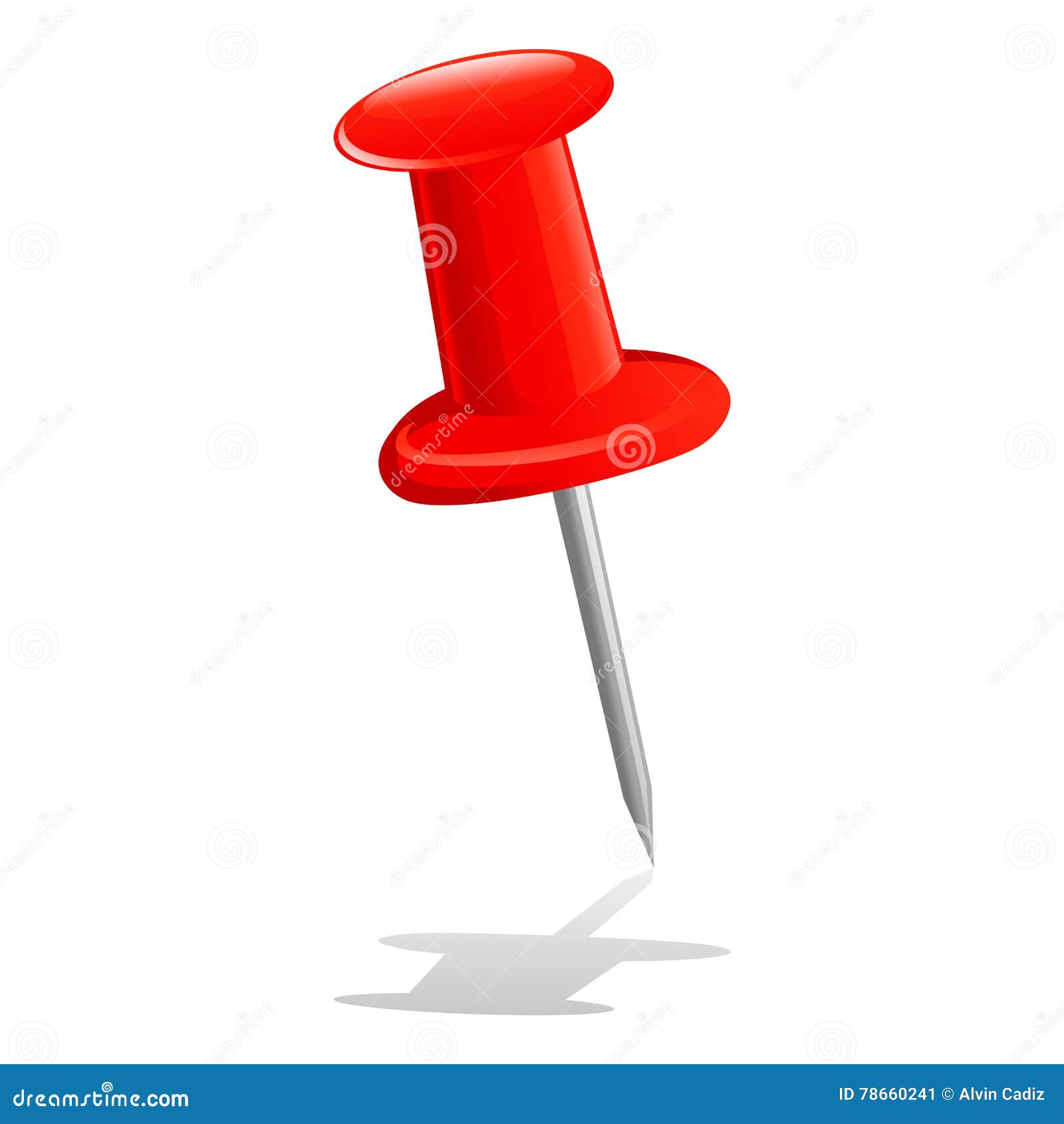 Red Pushpin stock vector. Illustration of attachment - 78660241
