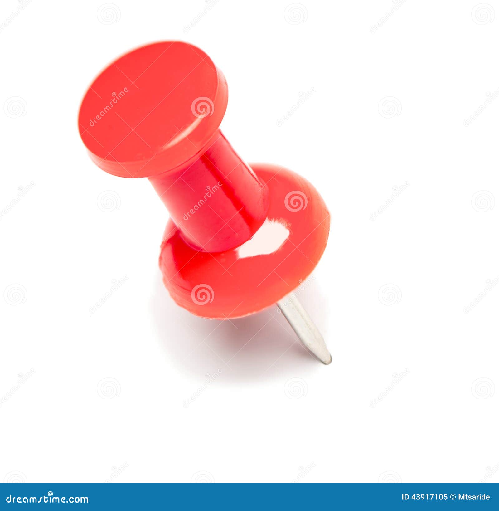 Red Pushpin on White stock image. Image of white, glossy - 43917105