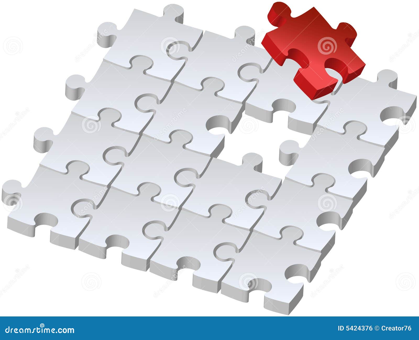 Red puzzle stock vector. Illustration of improve, color - 5424376