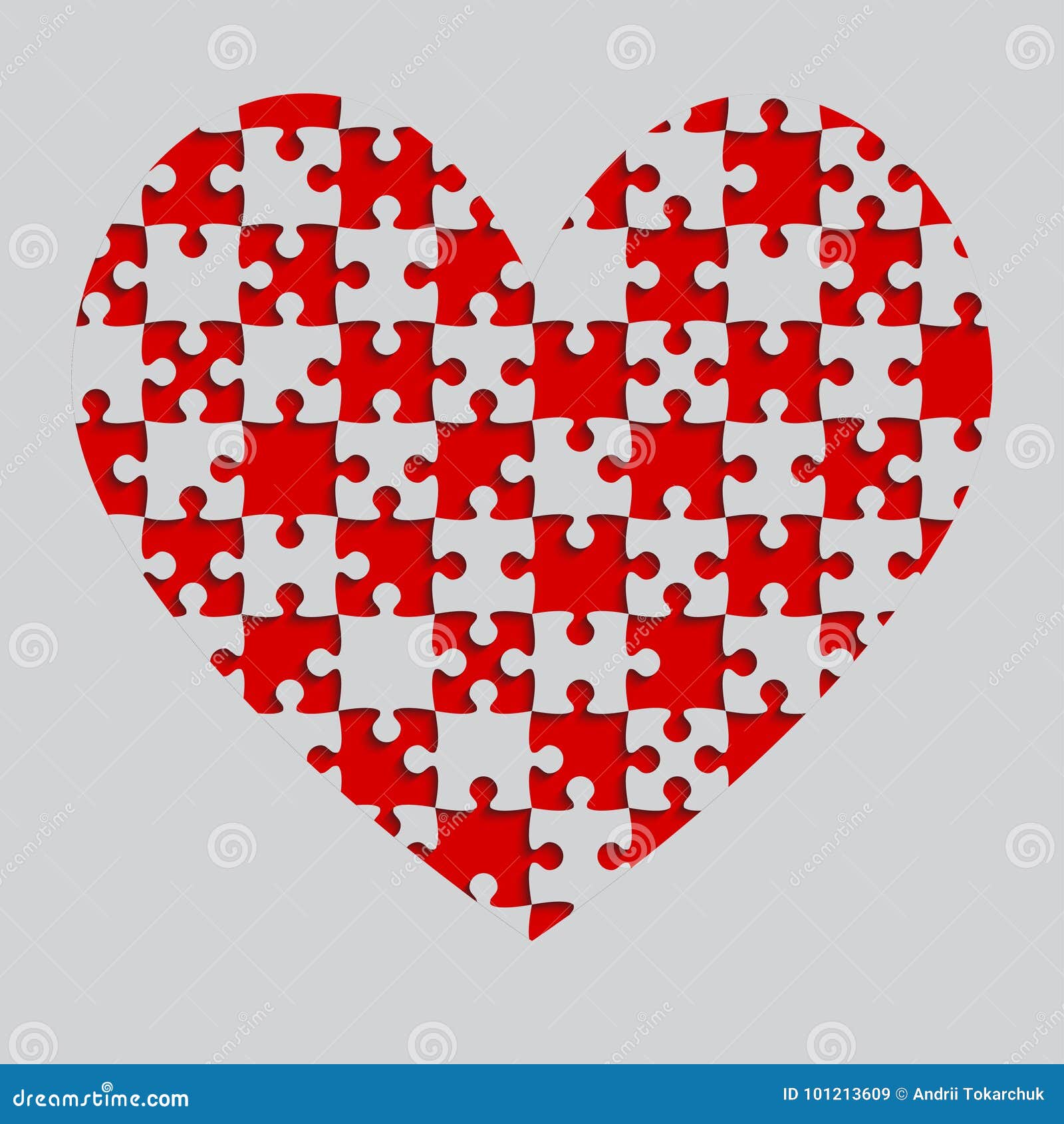 Red Puzzle Heart Pieces - JigSaw - Field Chess Stock Vector ...