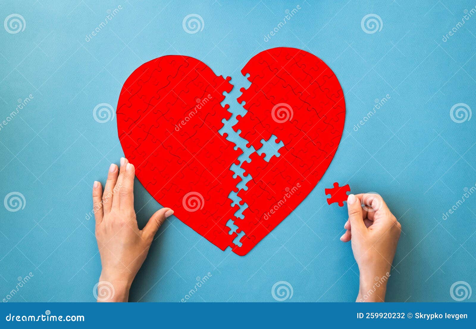 Red puzzle in heart shape stock photo. Image of abstract - 259920232