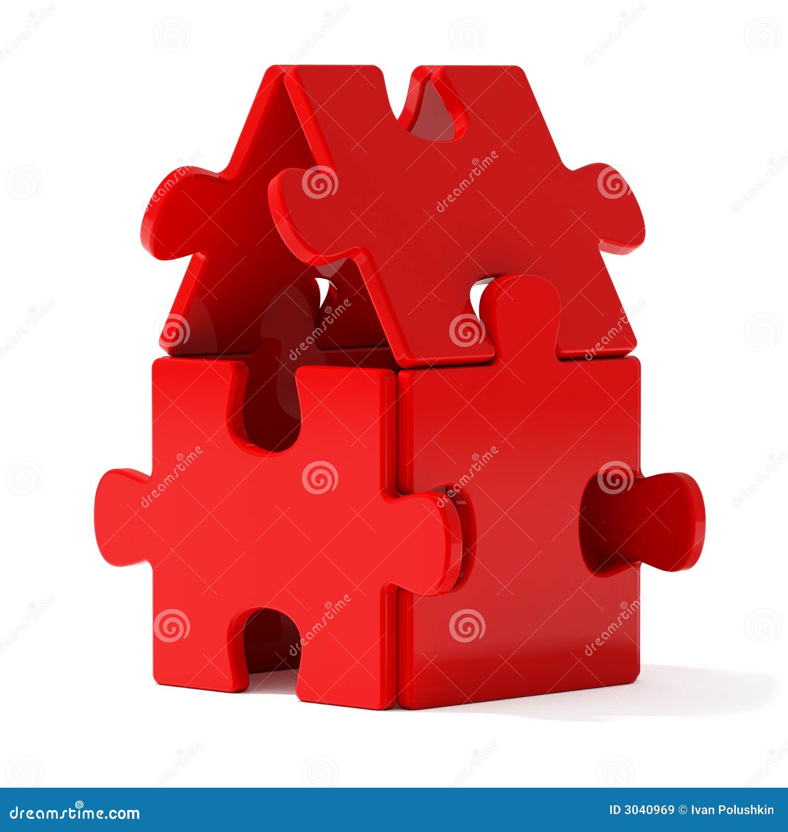 Red Puzzle Home stock illustration. Illustration of decisions - 3040969