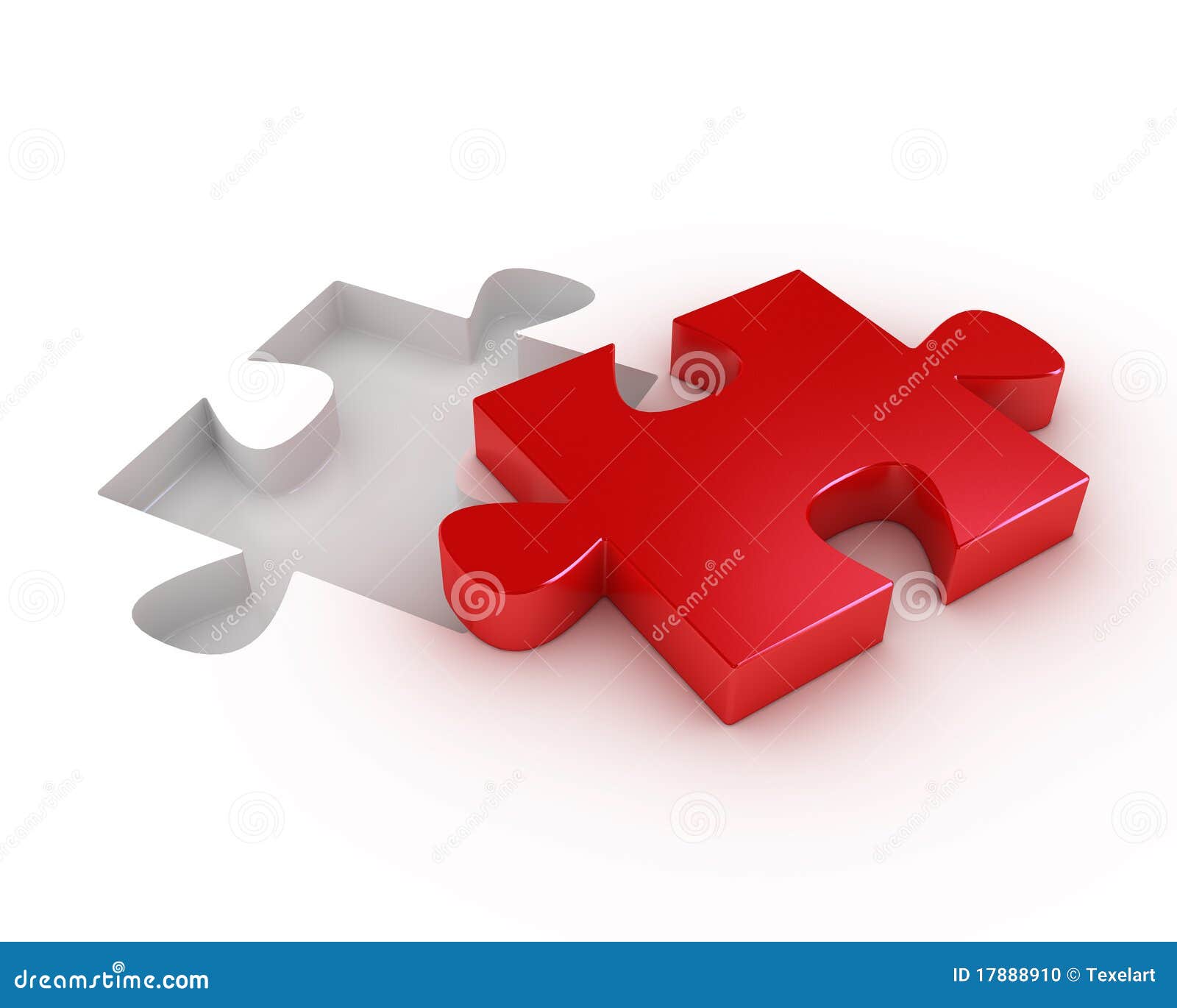 Red Puzzle Piece with a Hole To Fit it Stock Illustration ...