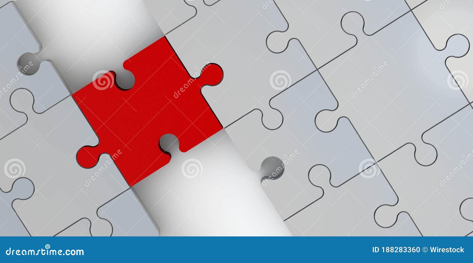 Red Puzzle Piece among the White Puzzles Stock Illustration ...