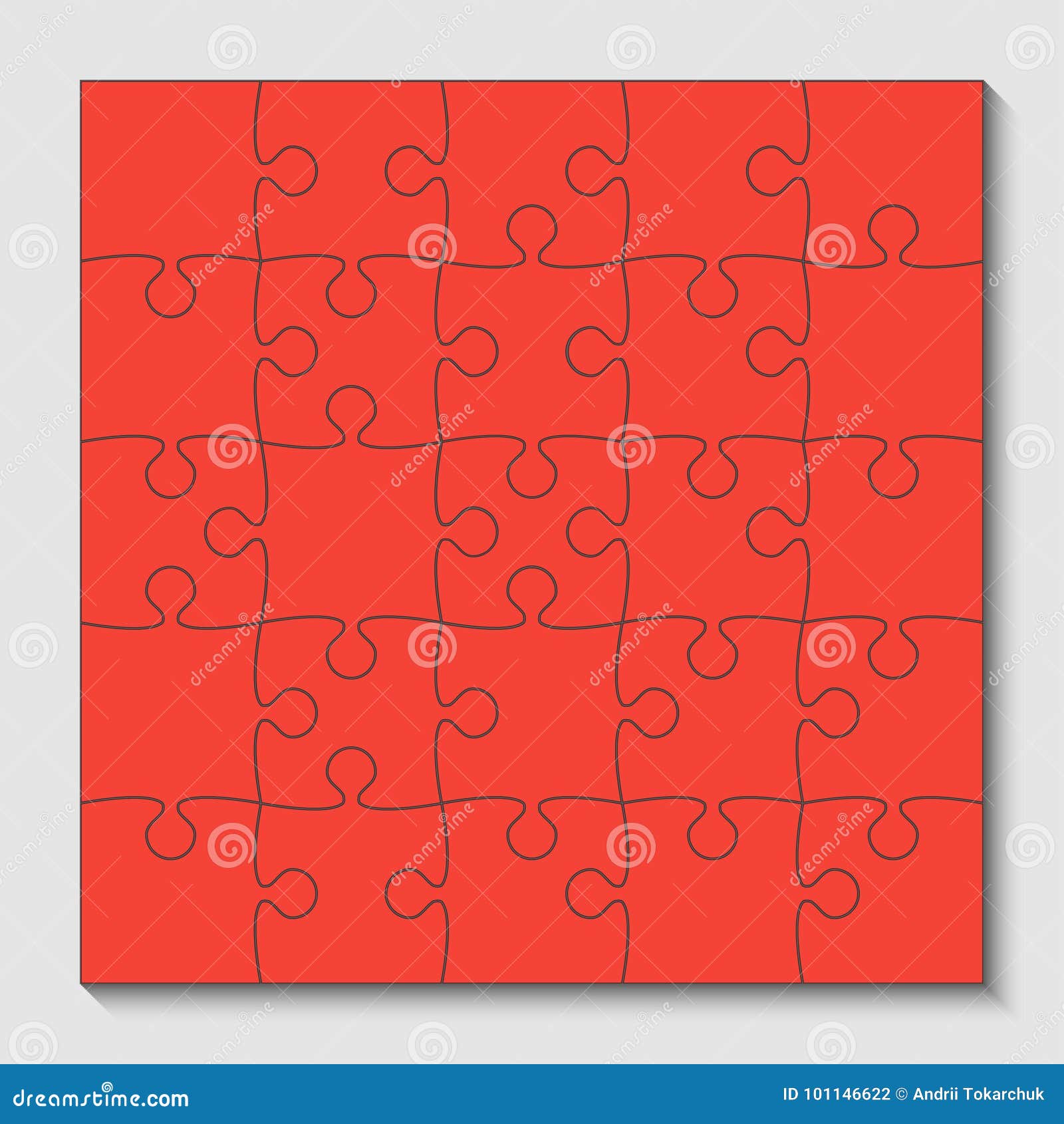 25 Red Puzzle Pieces - JigSaw - Vector Stock Vector - Illustration of ...