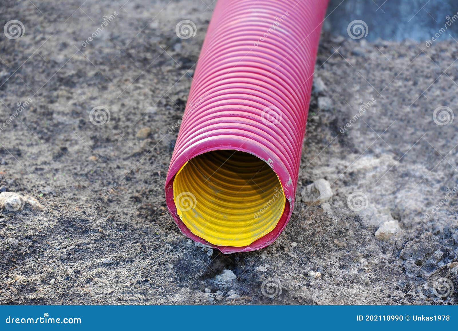 Red PVC pipe stock photo. Image of engineering, drainage - 202110990