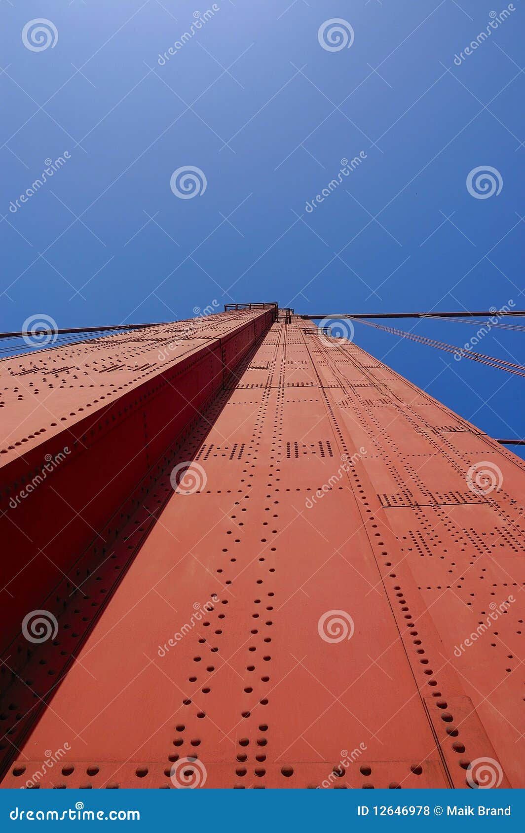 Red pylon stock photo. Image of golden, abutment, metal - 12646978