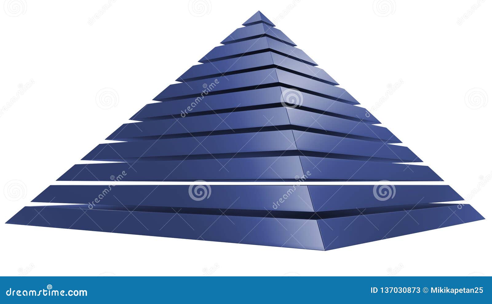 Red Pyramid Isolated on White. 3D Rendering Stock Illustration ...