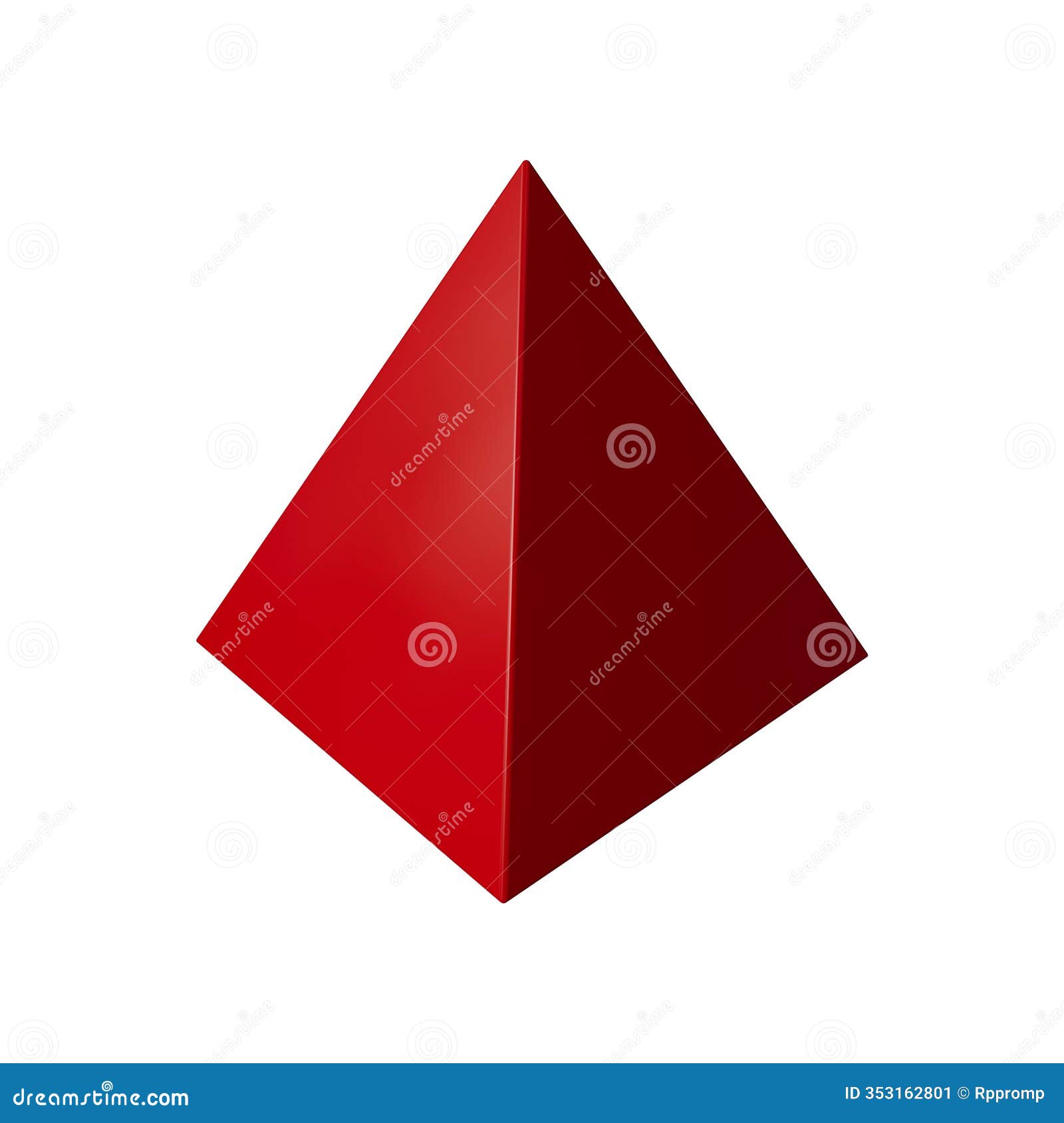 Red Pyramid in Perspective on White Background Stock Illustration ...