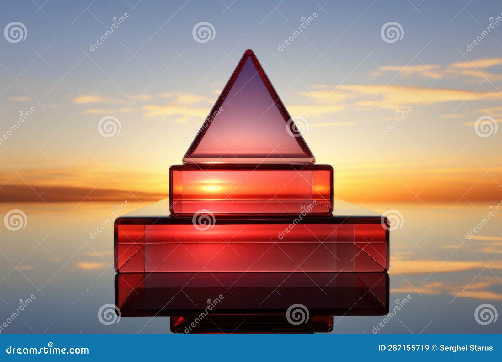 A Red Pyramid with a Triangle on Top of it. Generative AI Image. Stock ...