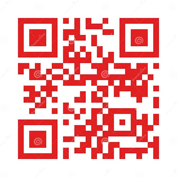 Red QR code stock illustration. Illustration of mobile - 208850991