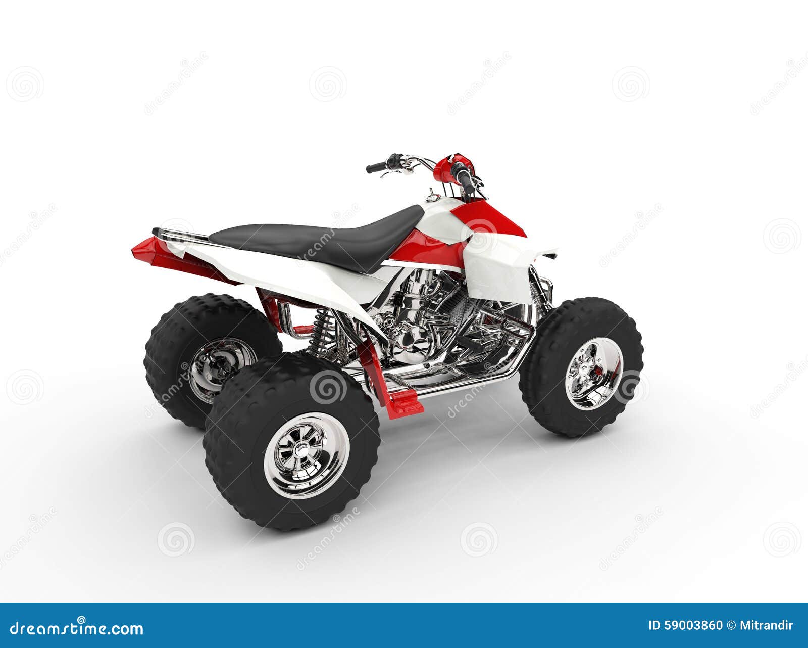 Red Quad - Rear View stock illustration. Illustration of design - 59003860