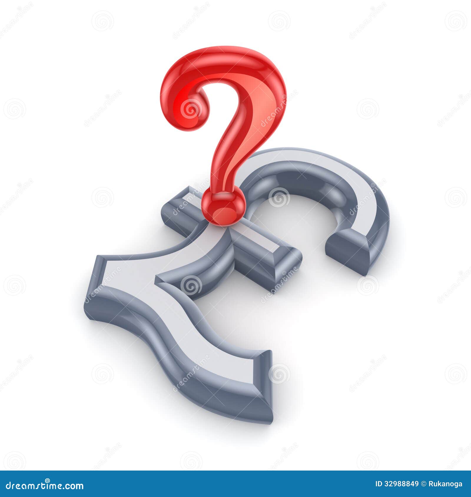 Red Query Mark on a Pound Sterling. Stock Illustration - Illustration ...